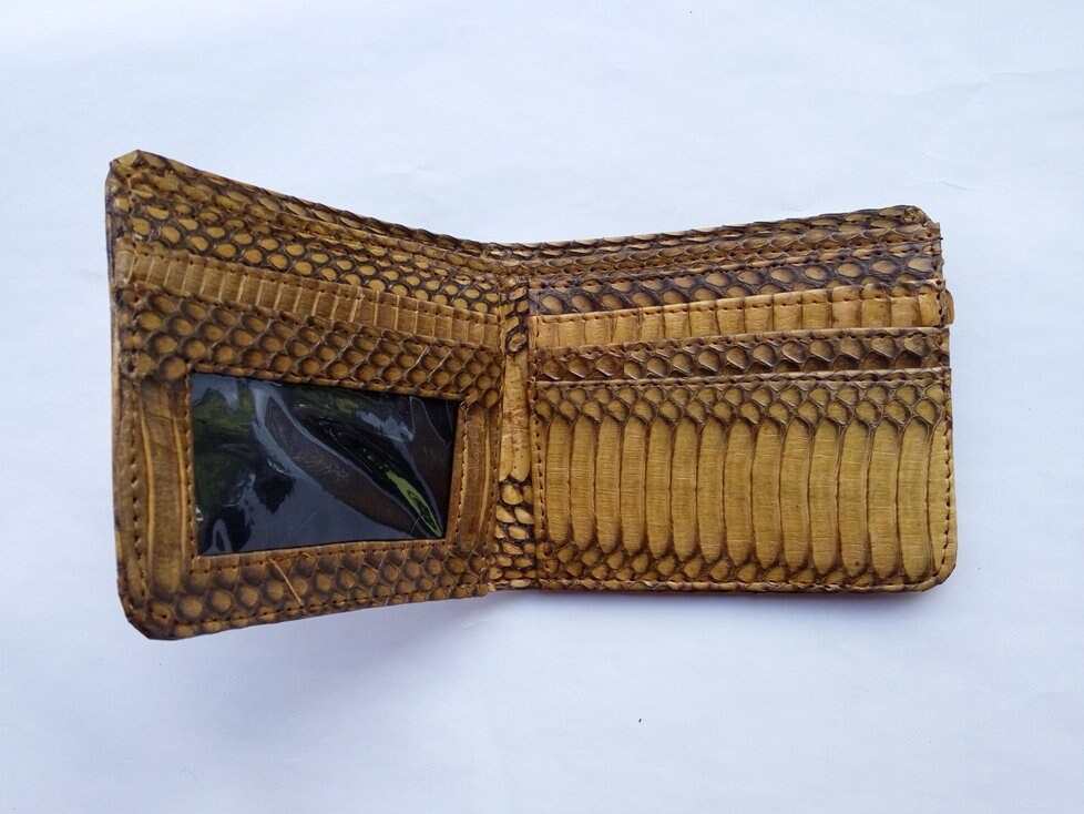 Genuine Real Snake Skin Leather Men's Bifold Wallet Handmade - Etsy
