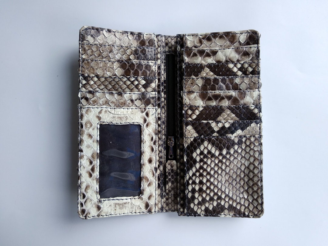 Genuine Real Python Snake Skin Leather Woman's/men's Long Bifold Wallet ...