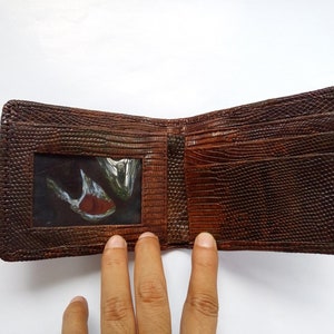 Genuine Real Lizard Skin Leather Men's Bifold Wallet - Etsy