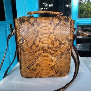 Free Shipping Men Sling Bag Genuine Python Snake Skin Handmade - Etsy ...