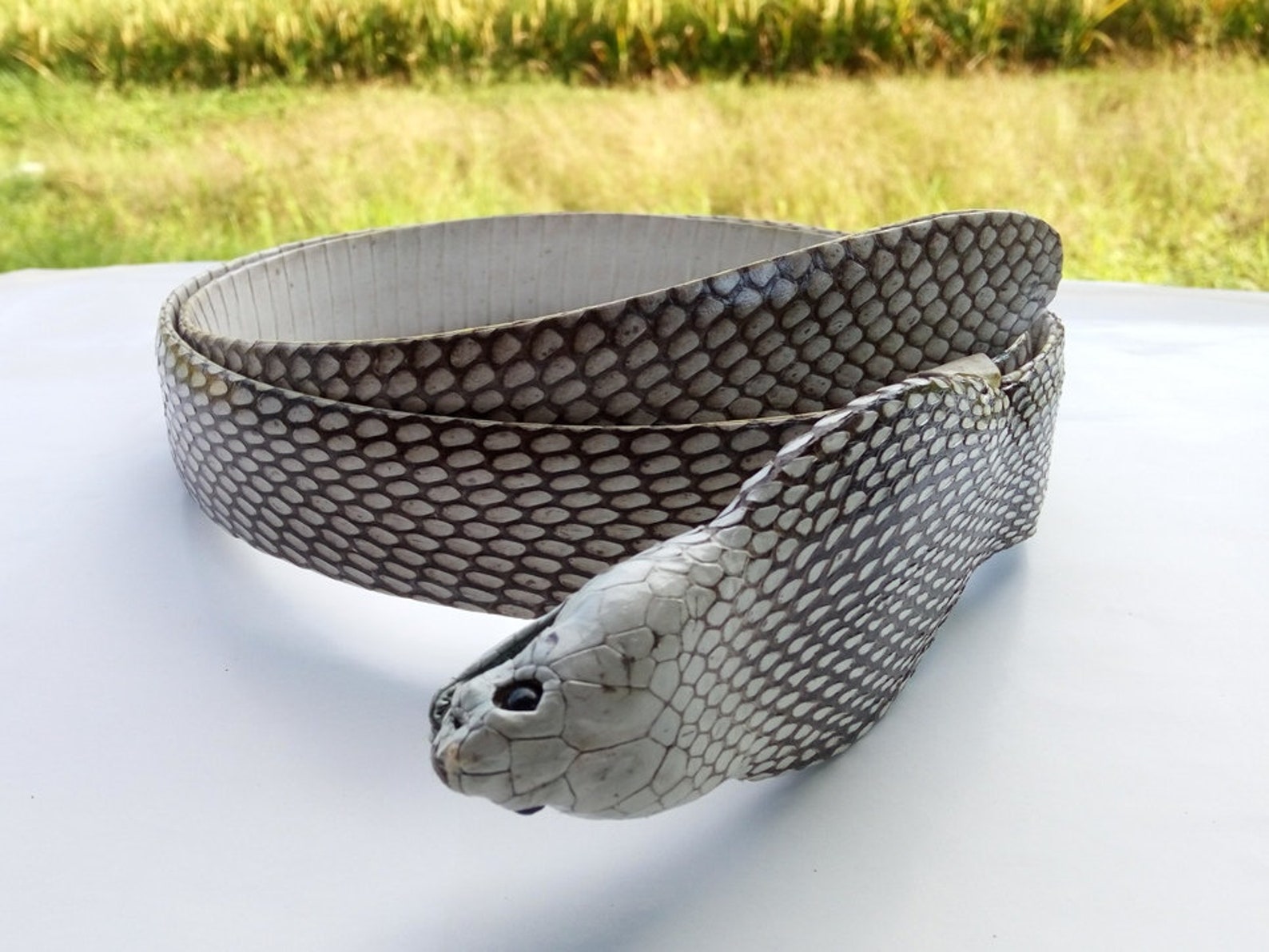 Genuine Real Cobra Snake Skin Leather and Head Belt Handmade - Etsy