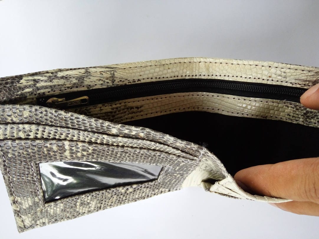 Genuine Real Lizard Skin Leather Men's Bifold Wallet - Etsy