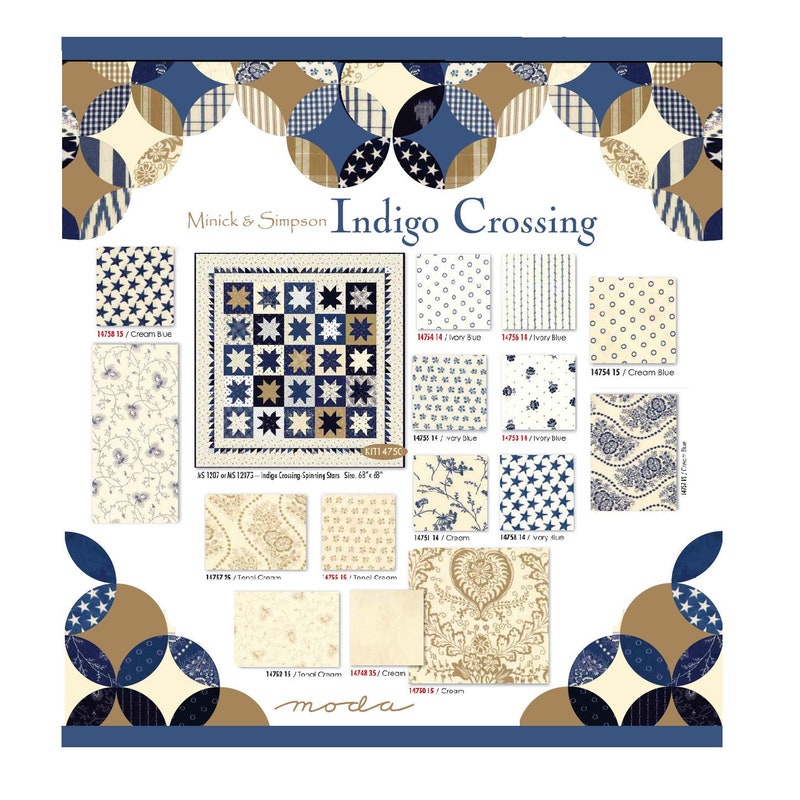 Indigo Print Fabric - Etsy