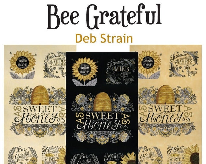 BEE GRATEFUL Fabric Panel - Moda Fabric by Deb Strain - Etsy