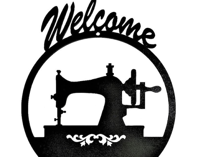 Welcome Sewing Machine Sign - Etsy