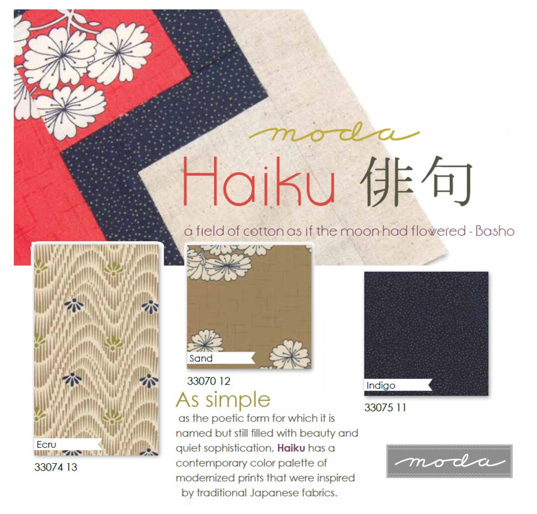 Haiku Moda Fabric / A Field of Cotton as if the Moon had - Etsy Österreich