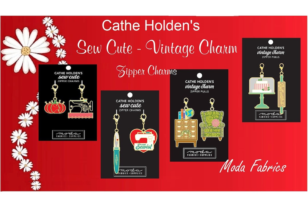 SEW CUTE ZIPPER Pulls Charms by Cathe Holden for Moda Fabrics - Etsy
