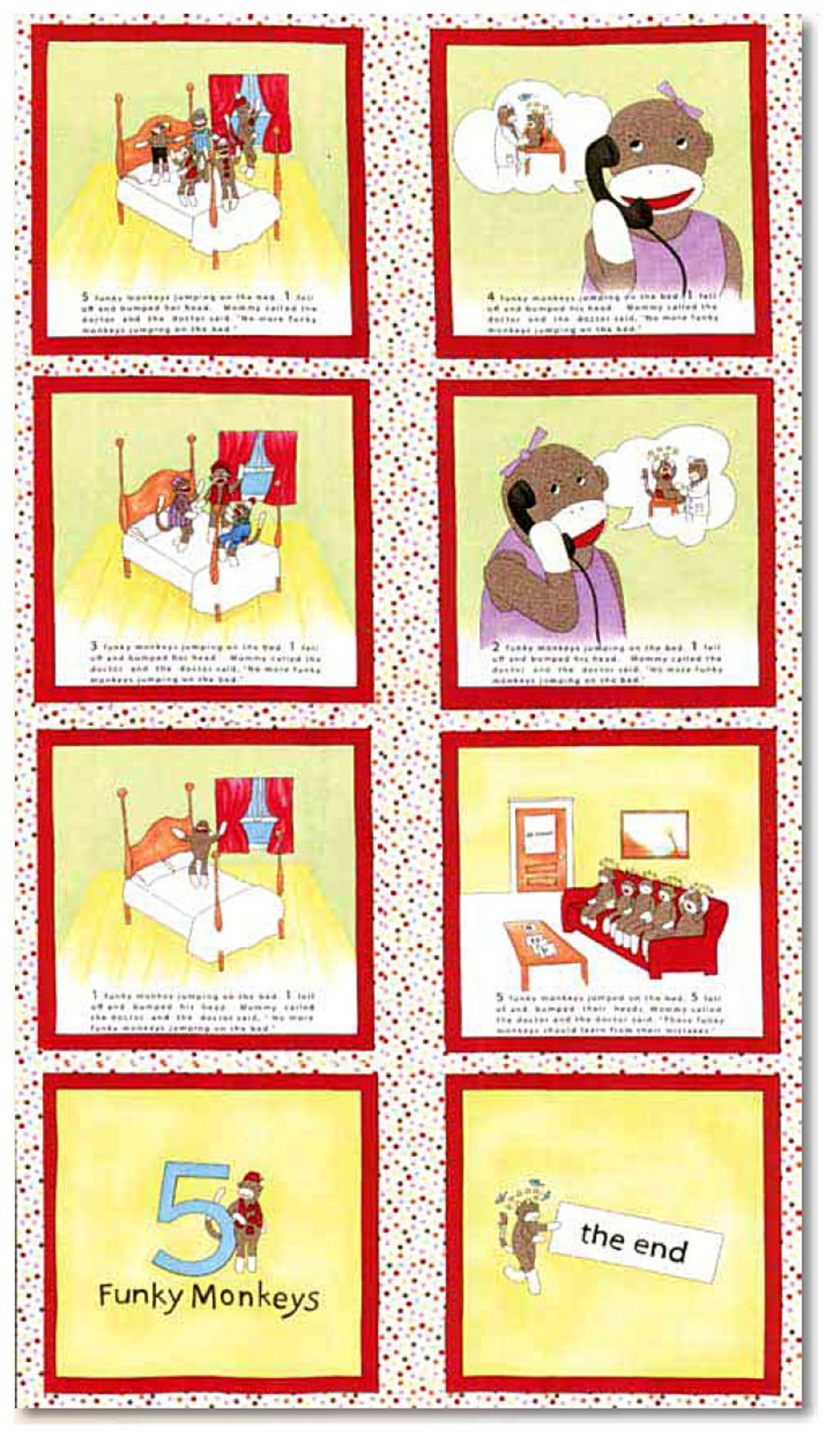 Monkey'n Around Fabric Panel / Funky Monkey Sock Monkeys - Etsy