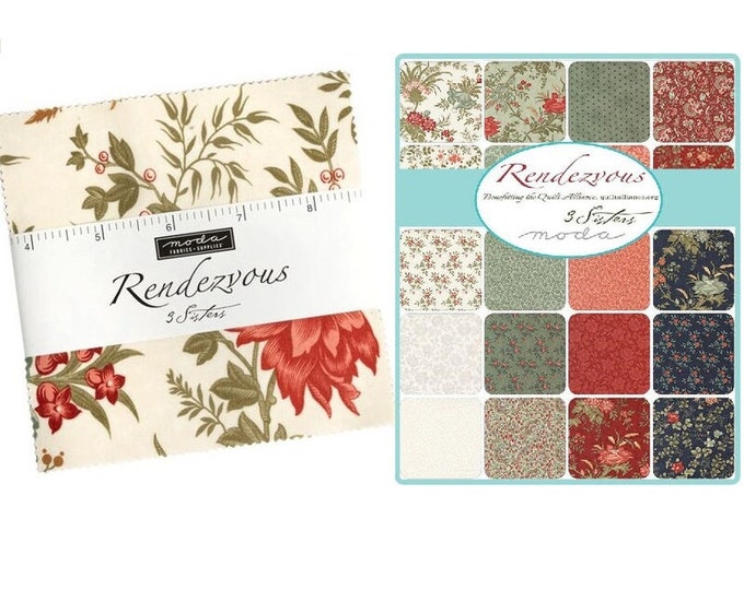 RENDEZVOUS 5 Charm Pack / Quilt Squares Moda Fabric by 3 Sisters - Etsy