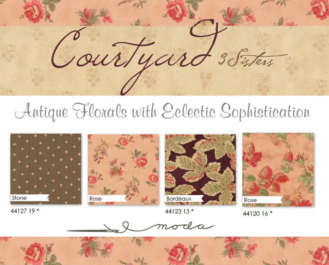 COURTYARD - Moda Antique Floral Fabric by 3 Sisters / Quilt Pattern - Etsy