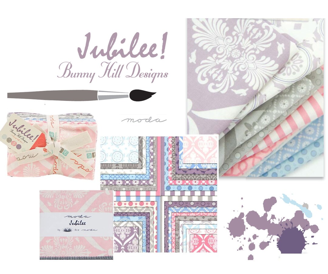 JUBILEE Fat Eighth Bundle & 5" Charm Pack - RARE Moda Fabric by Bunny Hill Designs - Etsy