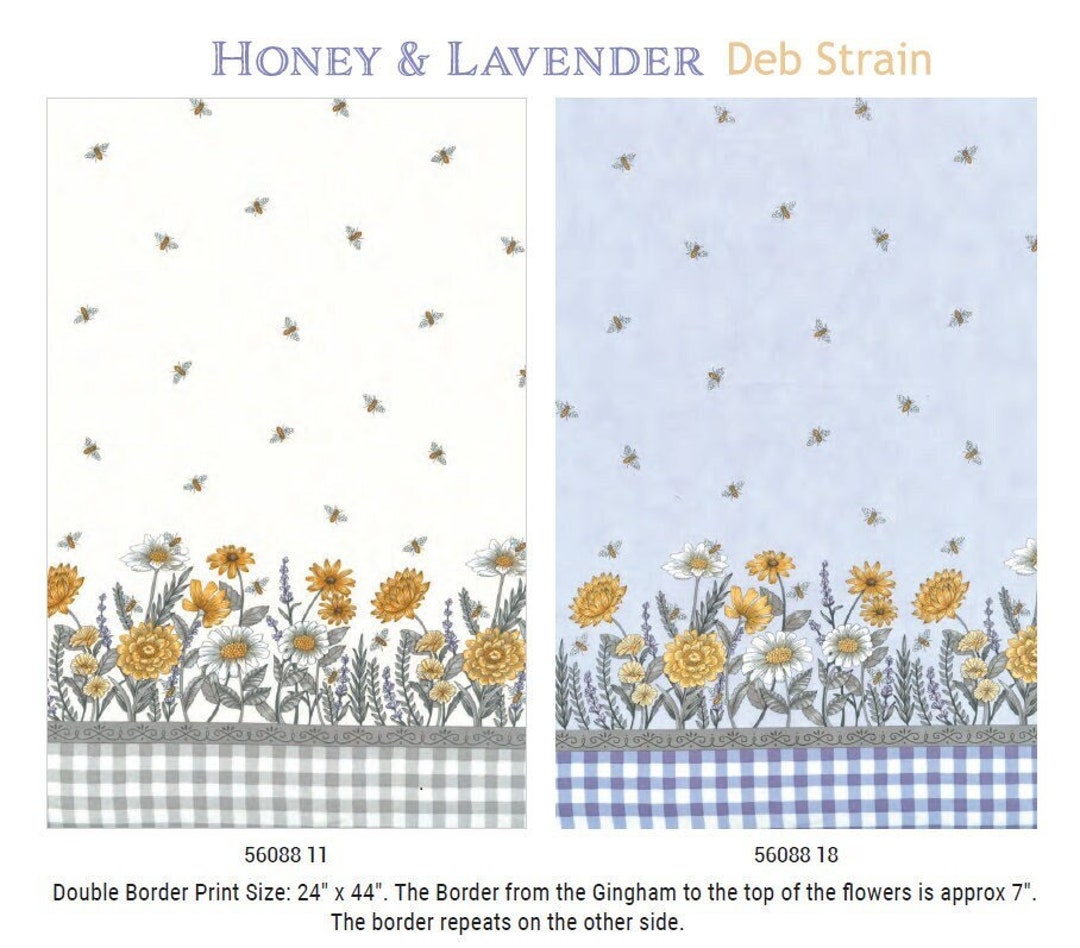 Honey & Lavender - Moda Fabric by Deb Strain / Double Border Print With ...