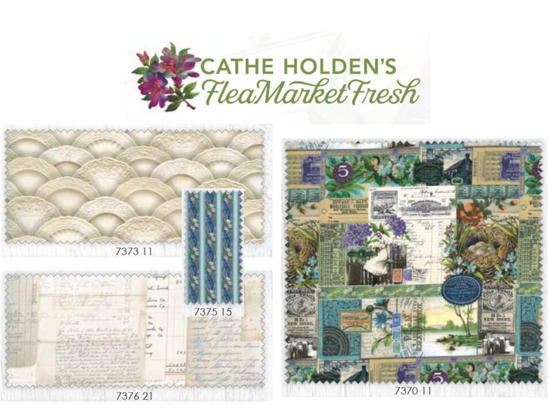 Flea Market Fresh Moda Fabric by Cathe Holden - Etsy Israel