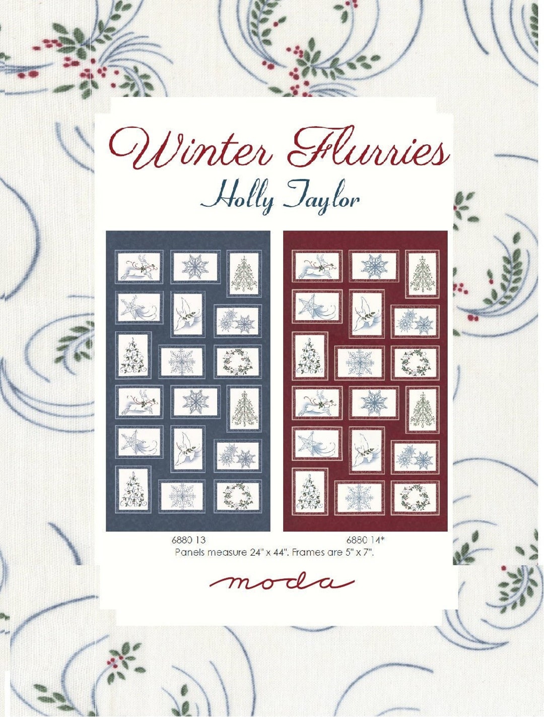 WINTER FLURRIES Fabric Panel, Jelly Roll, Thread - Moda Fabric by Holly ...