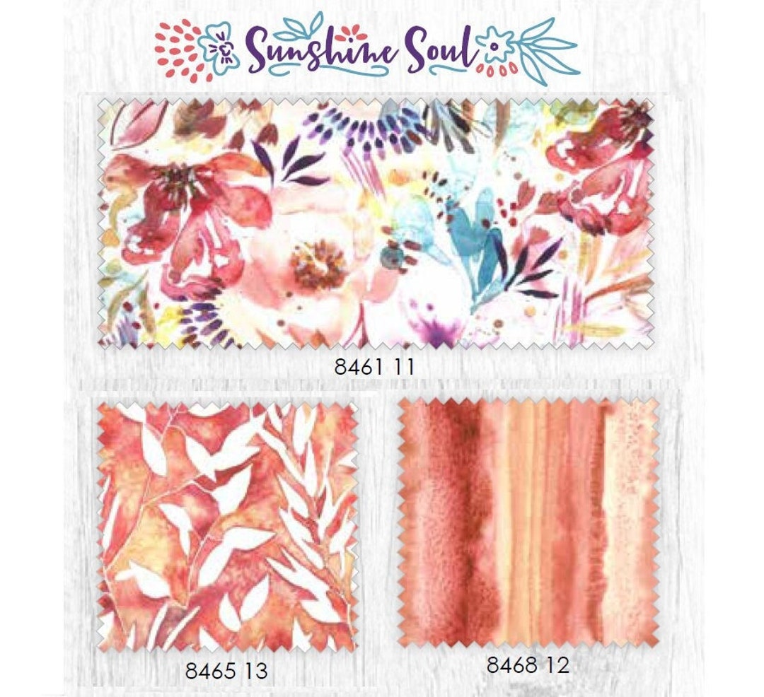 Sunshine Soul Moda Floral Fabric by Laura Muir / Create Joy Project - Etsy