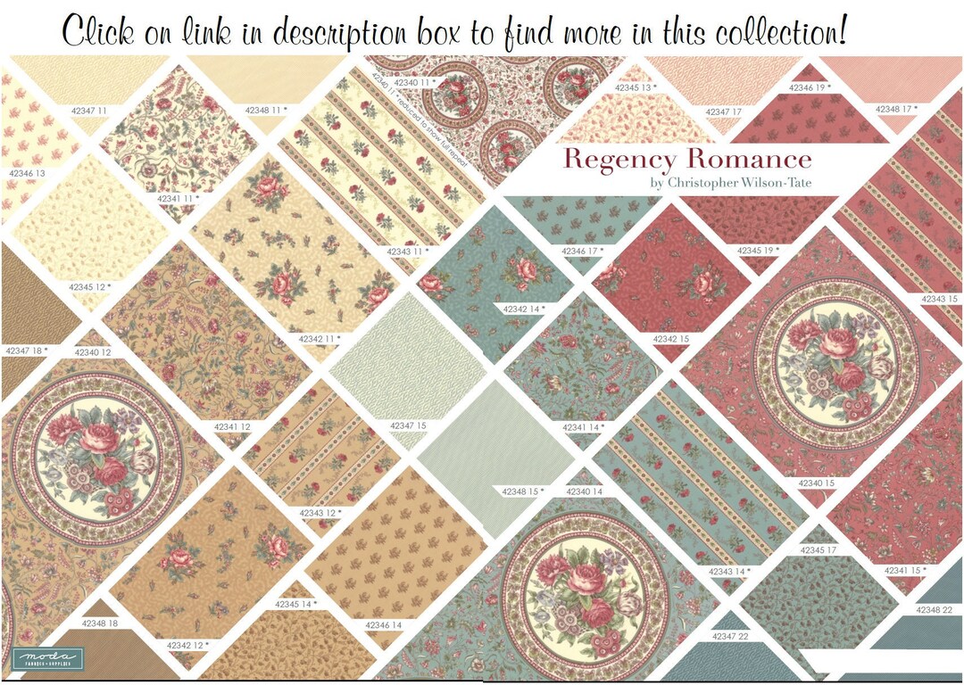 Regency Romance Collection - Moda Fabric / Historic Reproductions of ...