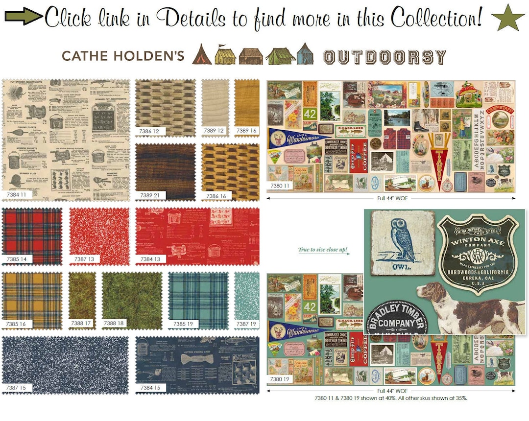 Outdoorsy Collection Moda Fabric by Cathe Holden / Woods - Etsy