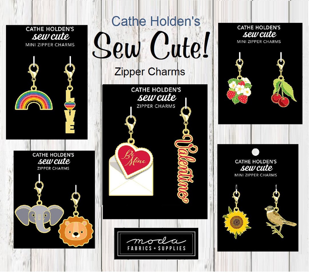 Enamel Zipper Pulls Charms Cathe Holden : Sew Cute, Valentine Heart ...