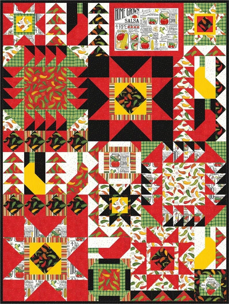 Homegrown Salsa / Blackboard Moda Fabric by Deb Strain / - Etsy