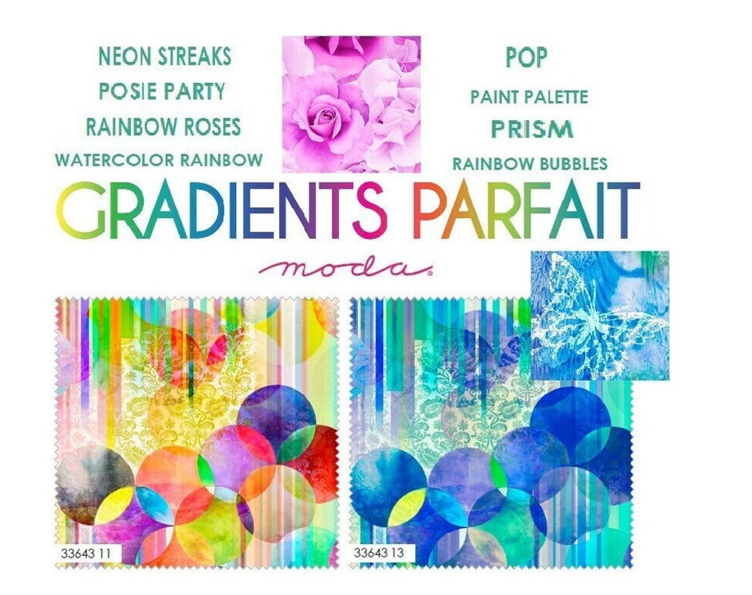 GRADIENTS PARFAIT Collection - Moda Fabric / Vibrant Color Bursts - Etsy