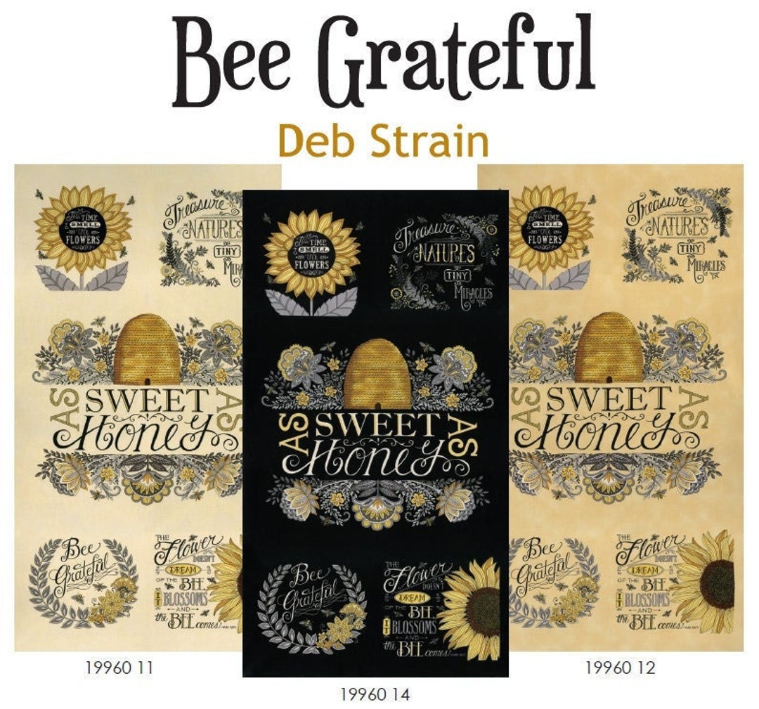 BEE GRATEFUL Fabric Panel - Moda Fabric by Deb Strain - Etsy
