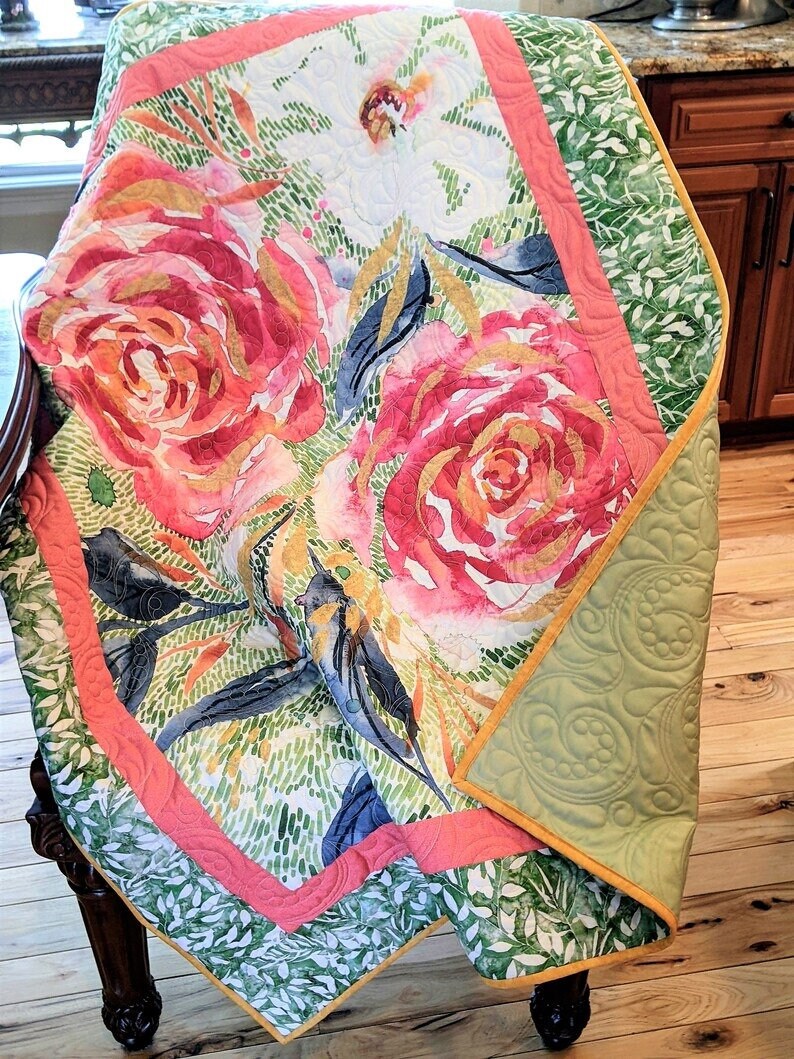 MOODY BLOOM Moda Floral Fabric Panel by Laura Muir / Create - Etsy