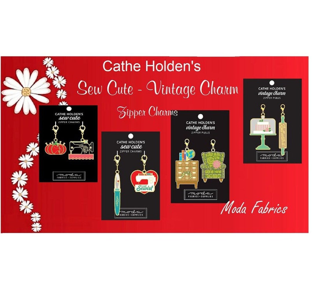 SEW CUTE ZIPPER Pulls Charms by Cathe Holden for Moda Fabrics - Etsy