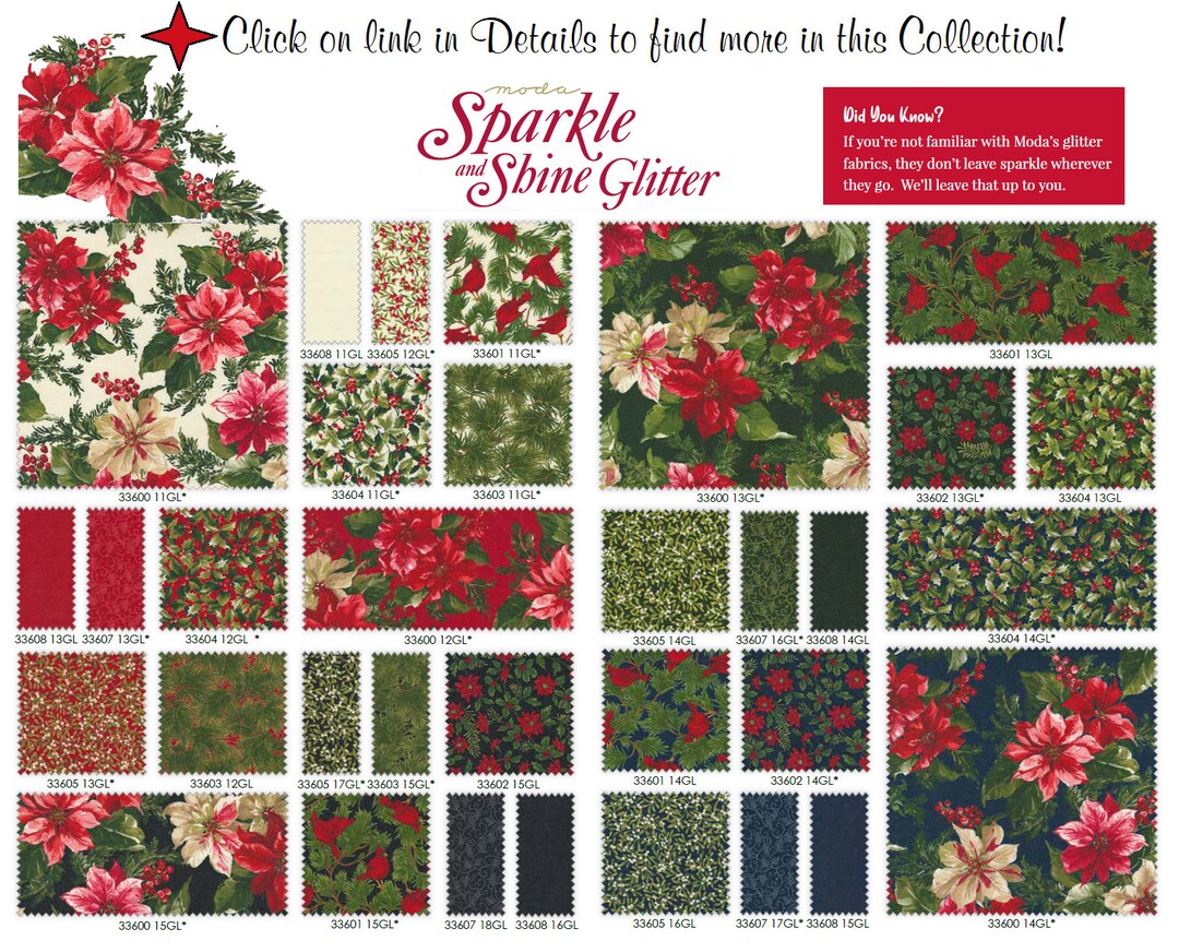 Sparkle Shine Collection - Moda Metallic Fabric That Glitters! - Etsy