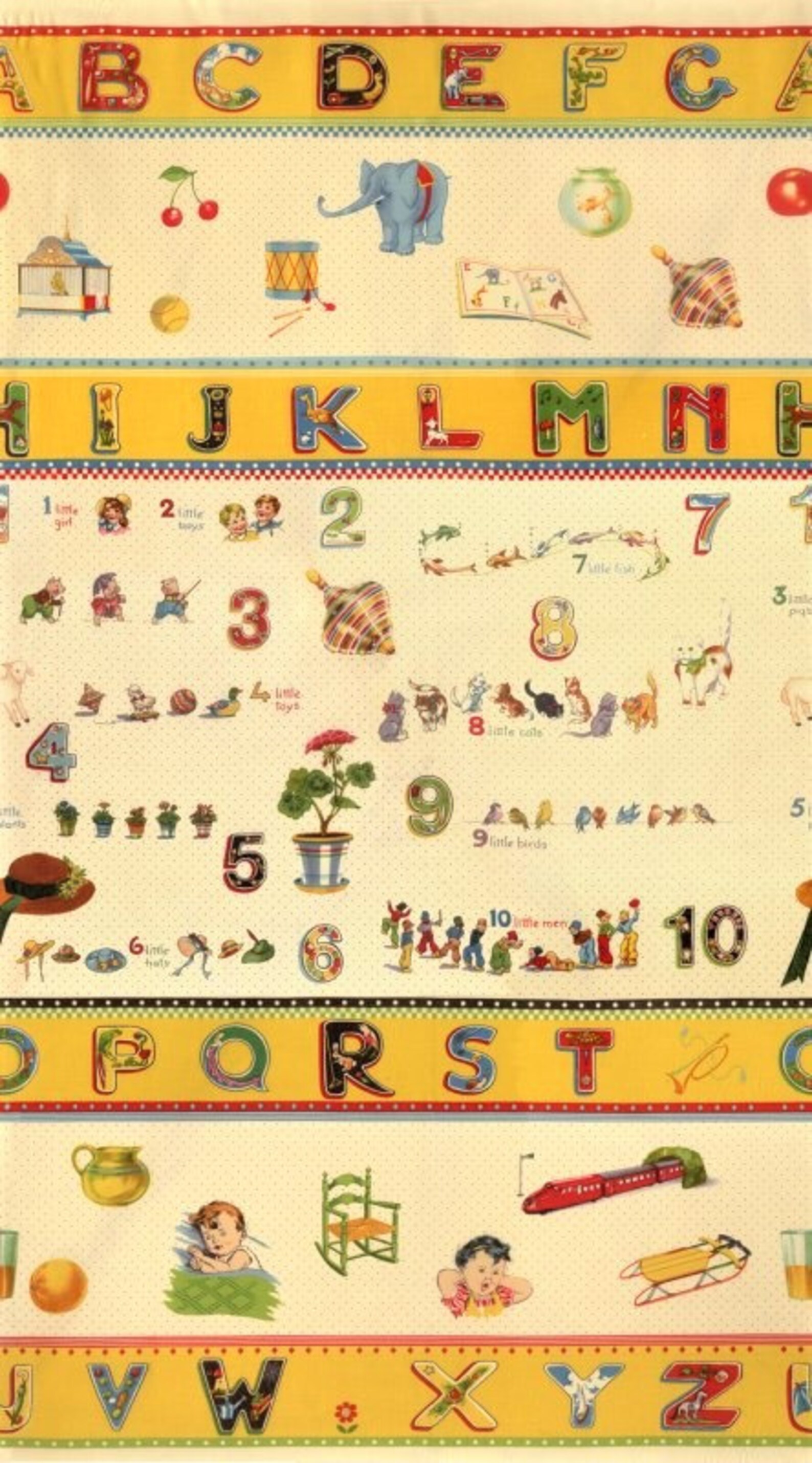 ABC 123 Border Moda Fabric by the Half Yard - Etsy