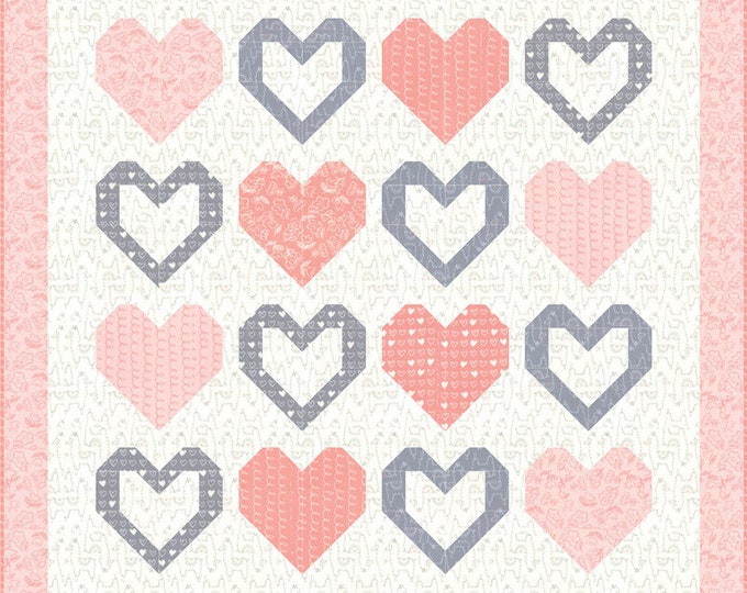 I LOVE U Quilt Kit Moda FLANNEL Soft & Sweet Fabric Quilt Pattern - Etsy