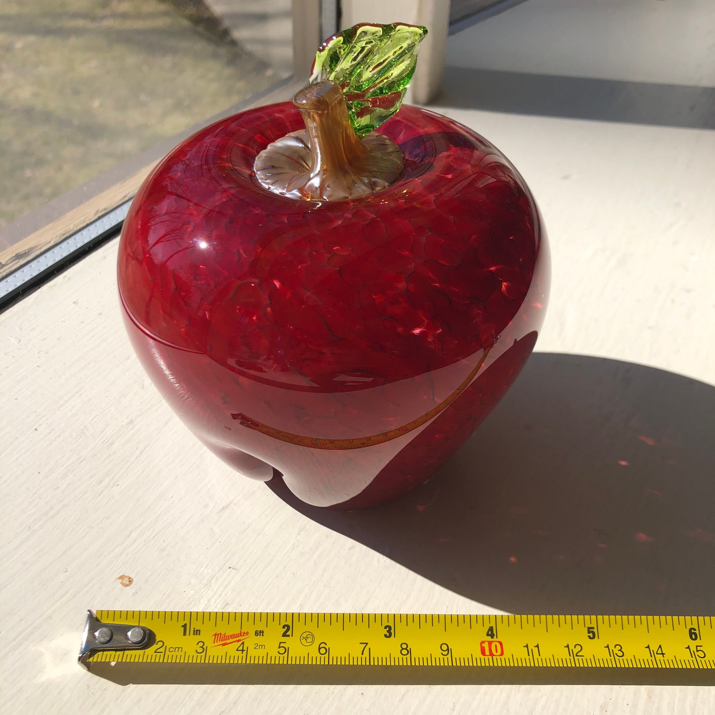 Blown Glass Apple Ruby Red Thanksgiving decoration Apple | Etsy