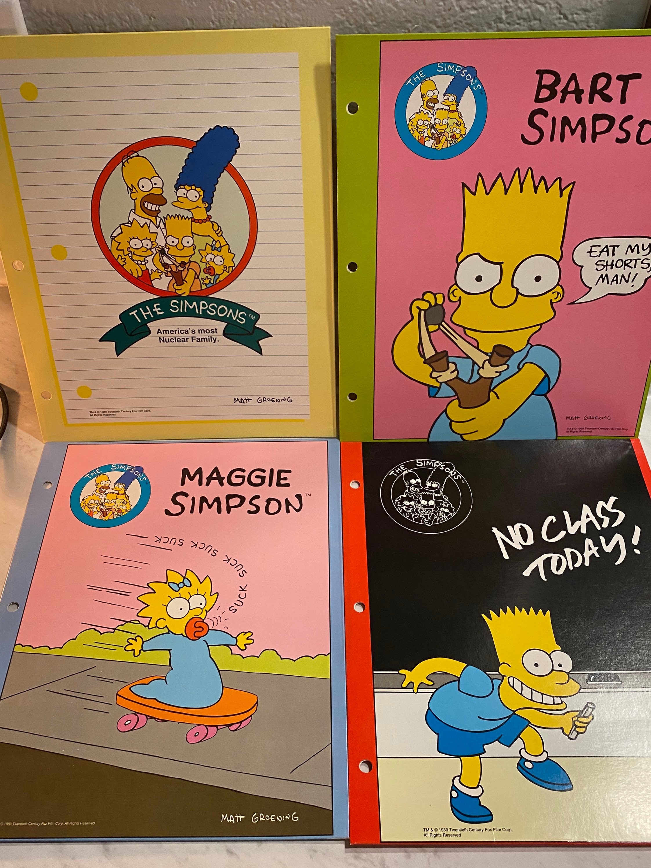 Vintage 1980s The Simpsons School 3 Ring Folders Bart Simpson | Etsy