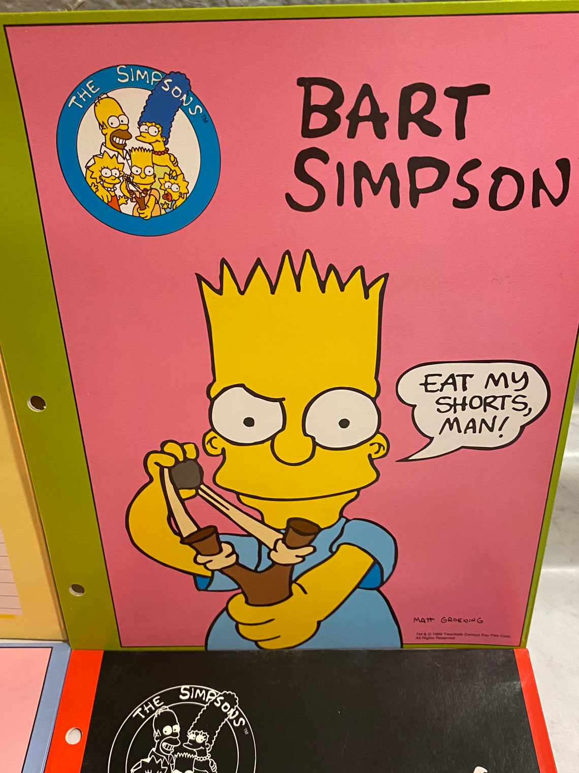 Vintage 1980s The Simpsons School 3 Ring Folders Bart Simpson | Etsy