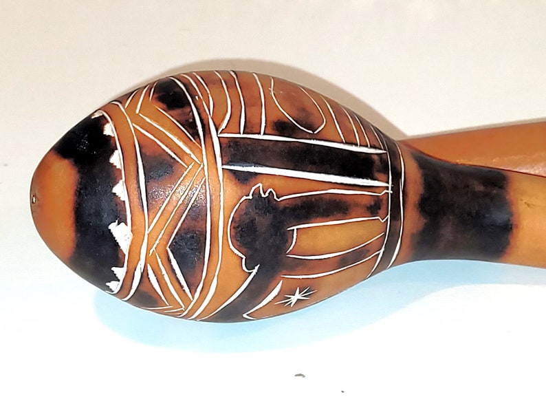 Hand Carved Gourd Maracas From Peru - Etsy