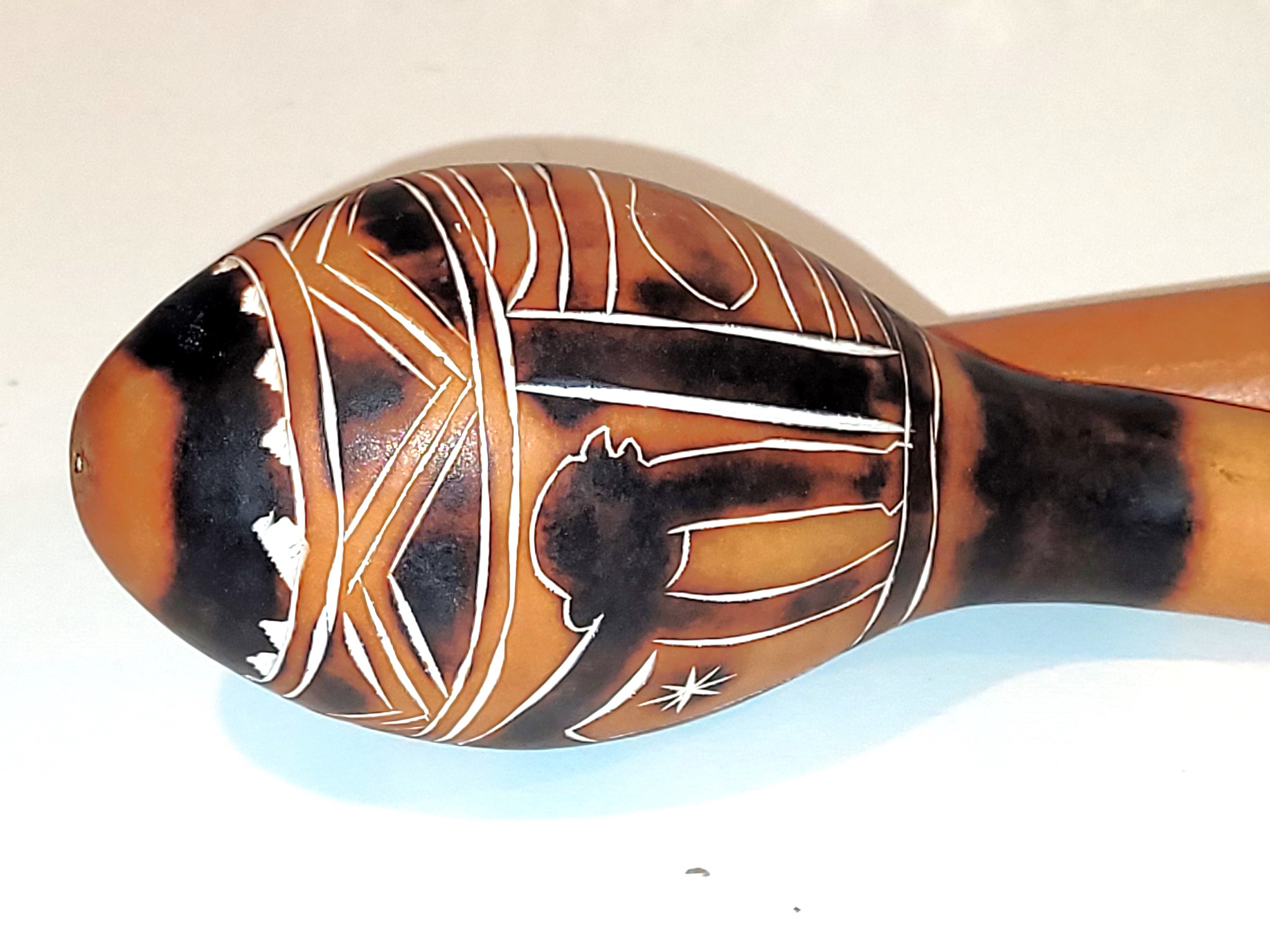 Hand Carved Gourd Maracas From Peru - Etsy