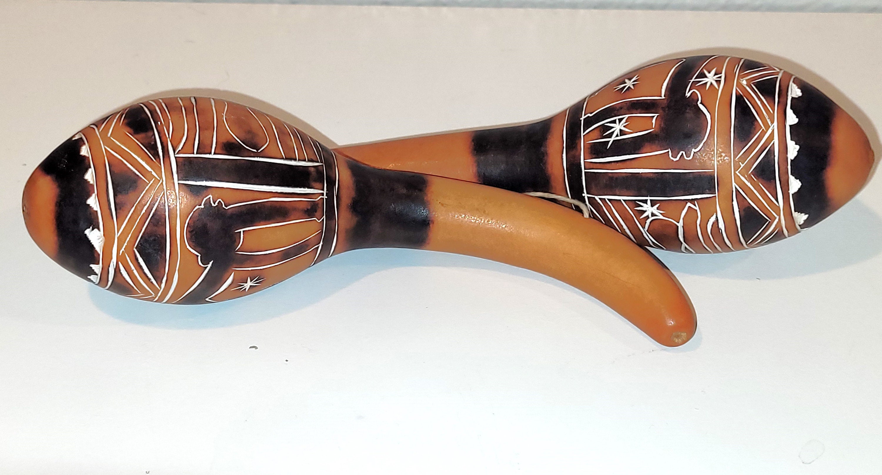 Hand Carved Gourd Maracas From Peru - Etsy