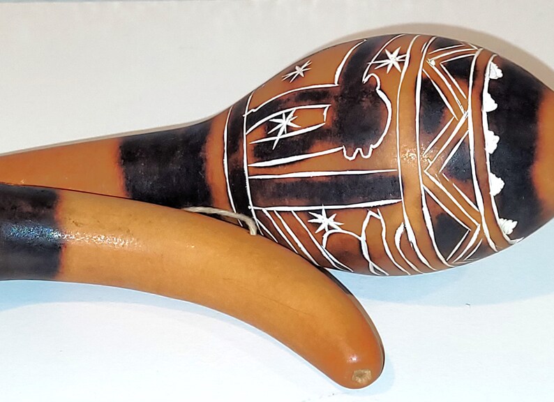 Hand Carved Gourd Maracas From Peru - Etsy