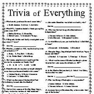 Trivia of Everything! Too Many Categories for a Specific Title. This ...