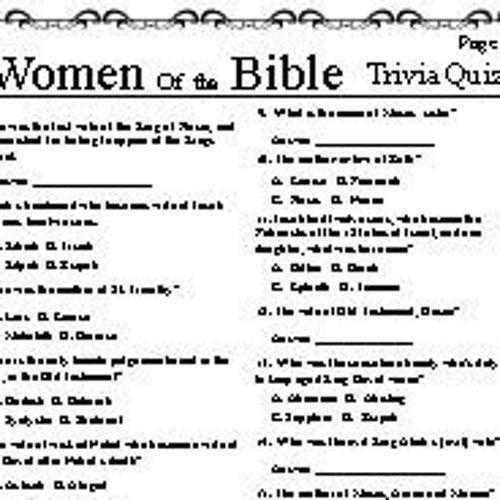 Women of the Bible Trivia Quiz - Etsy