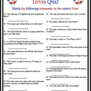 All 50 States Trivia - Etsy