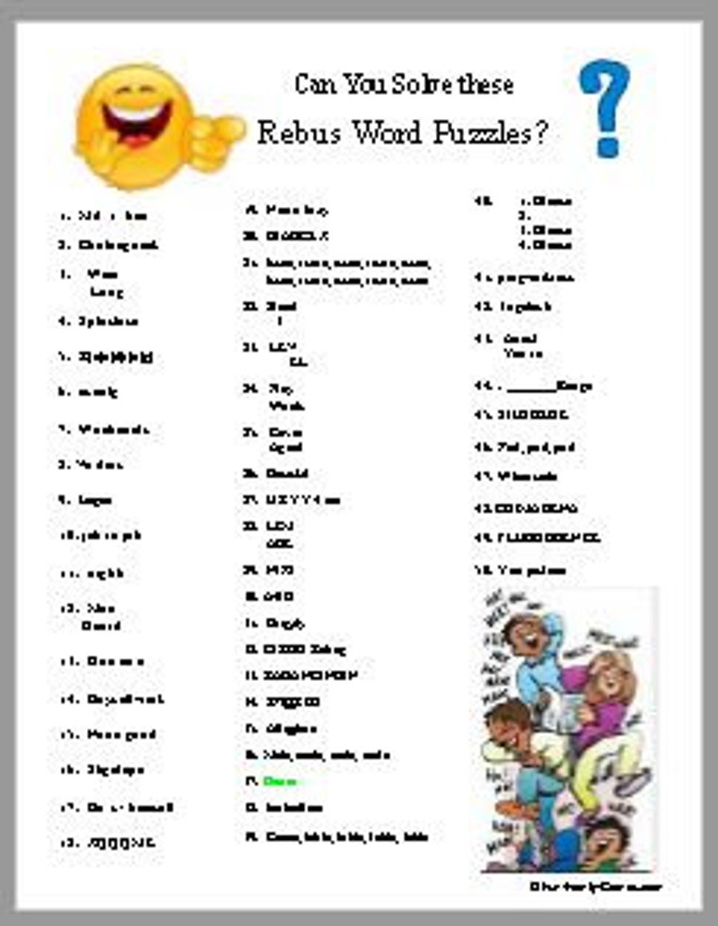 Jokes and Riddles, Rebus Word Puzzles - Etsy