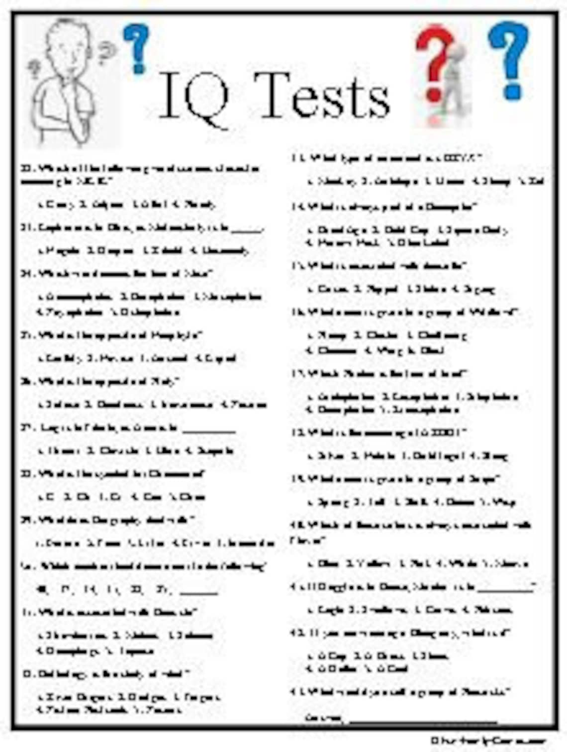 IQ Tests - Etsy