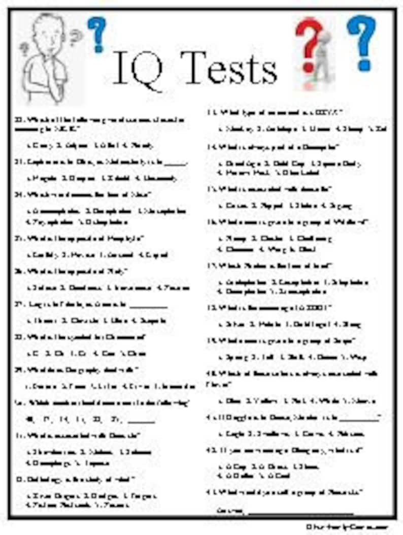 IQ Tests - Etsy