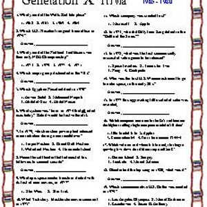 Baby Boomer Trivia, Millennials Trivia, & Gen Z Trivia. - Etsy