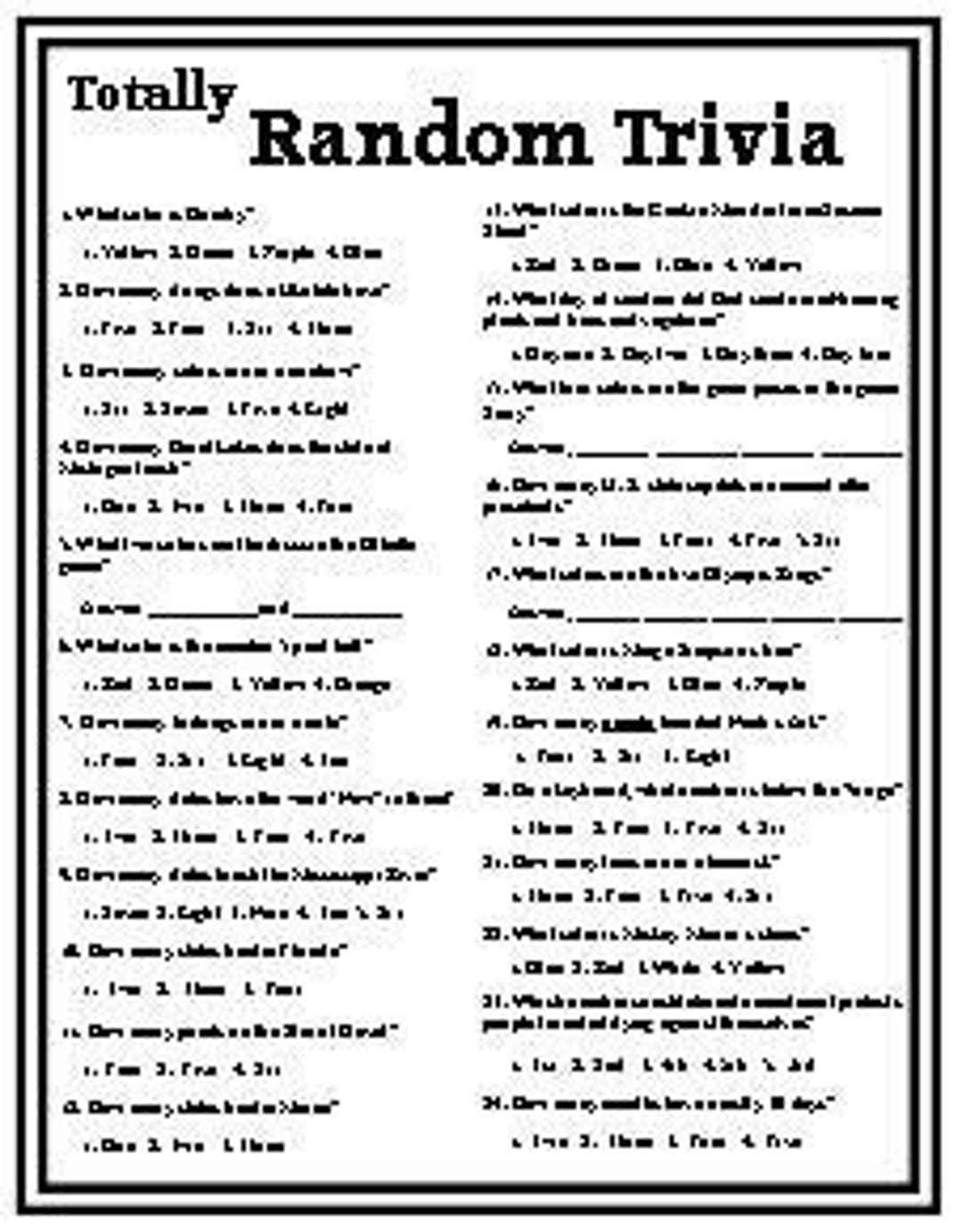 Random Trivia, (totally) Random Trivia - Etsy Random Trivia, (totally) Random Trivia - Etsy