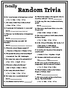 Random Trivia, (totally) Random Trivia - Etsy