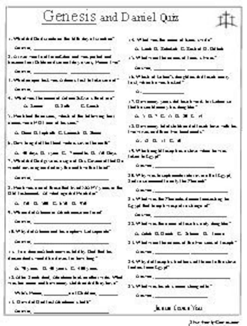 The Books of Genesis and Daniel Trivia Questions - Etsy