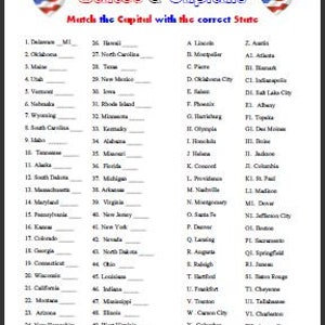 All 50 States Trivia - Etsy