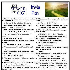 Wizard of Oz Trivia Game - Etsy Australia