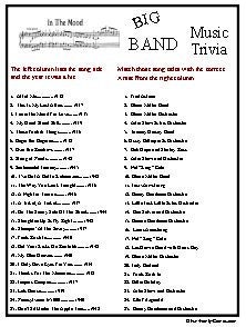 Big Band Trivia, Back in the 30's, 40's When Bands Played Good Music ...